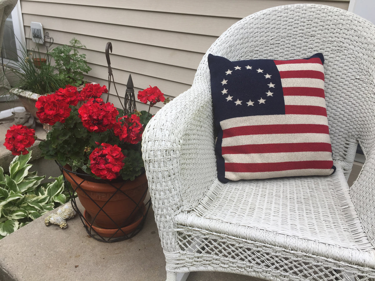 Betsy Ross Flag Pillow 20 x 20 – Custom Made Comfort